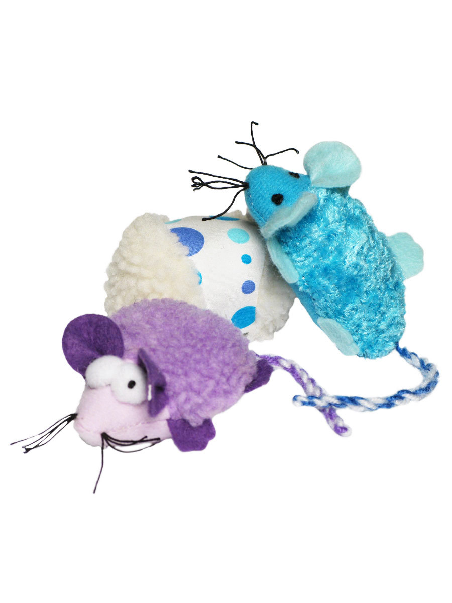 Kramar Plush Flat Mouse and Ball at Pet Shed